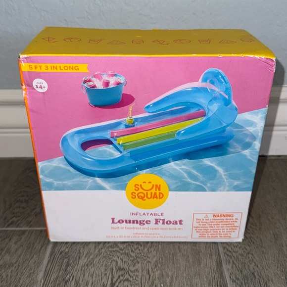 sunsquad | Other | Sun Squad Inflatable Lounge Float With Headrest And ...